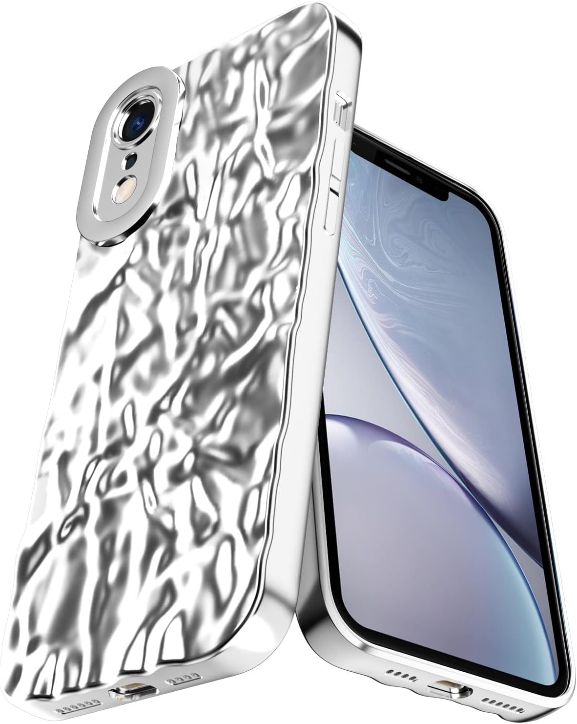 Amazon.com: AICase Cute Women Tin Foil Pleated Electroplated Cell Phone ...