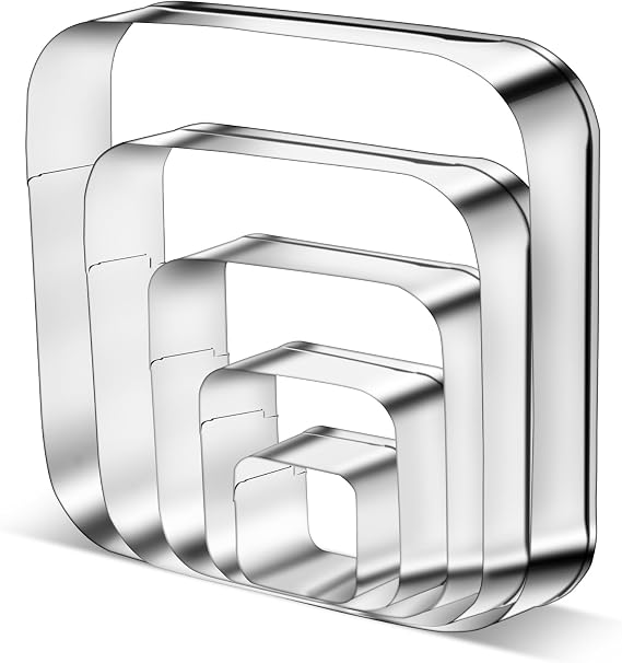 Amazon.com: 5 Pcs Square Fondant Frame Cookie Cutter, Square Cookie ...