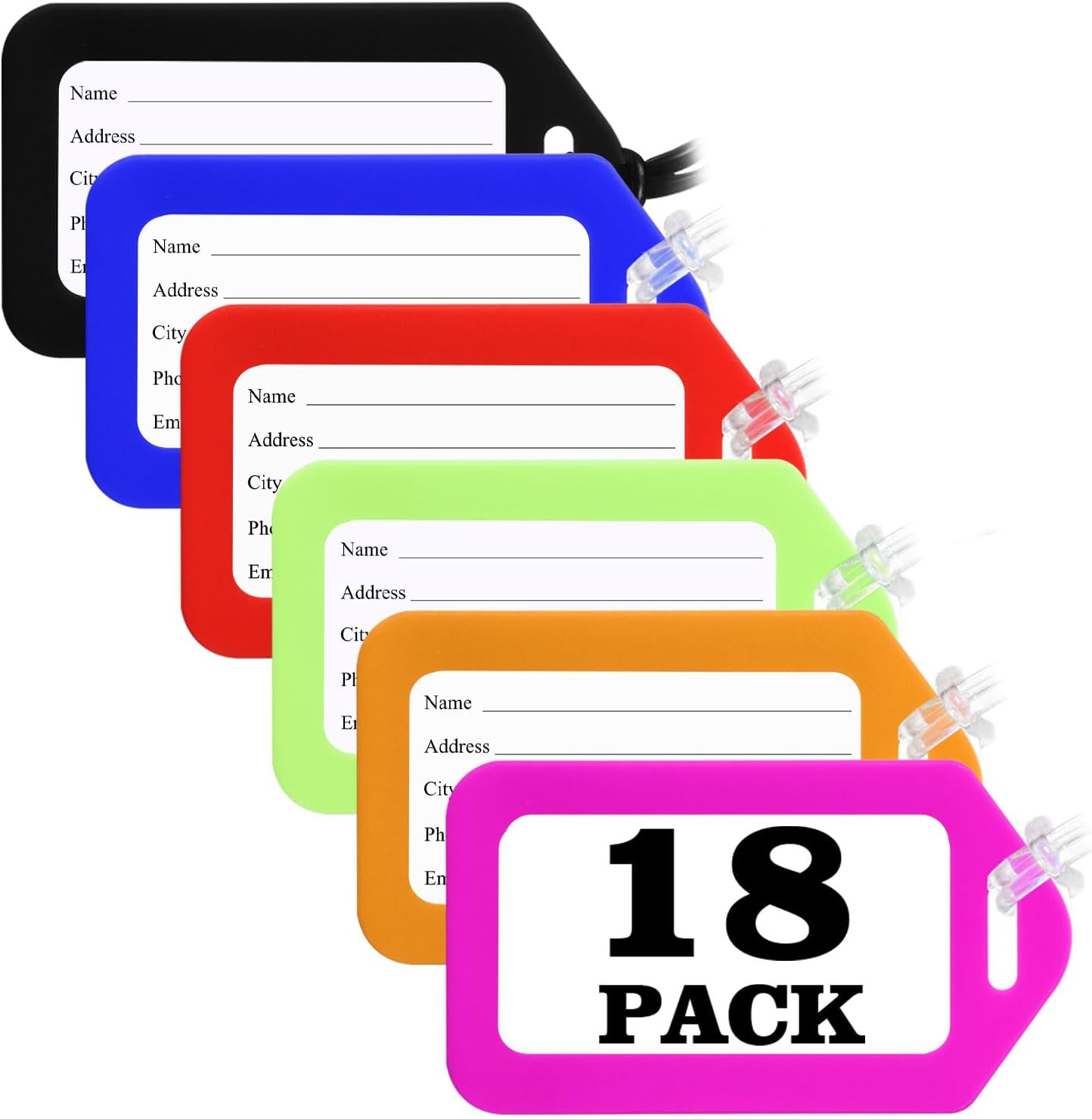 Amazon.com: 12 Pieces Luggage Tags Assorted Travel Suitcase Labels ...