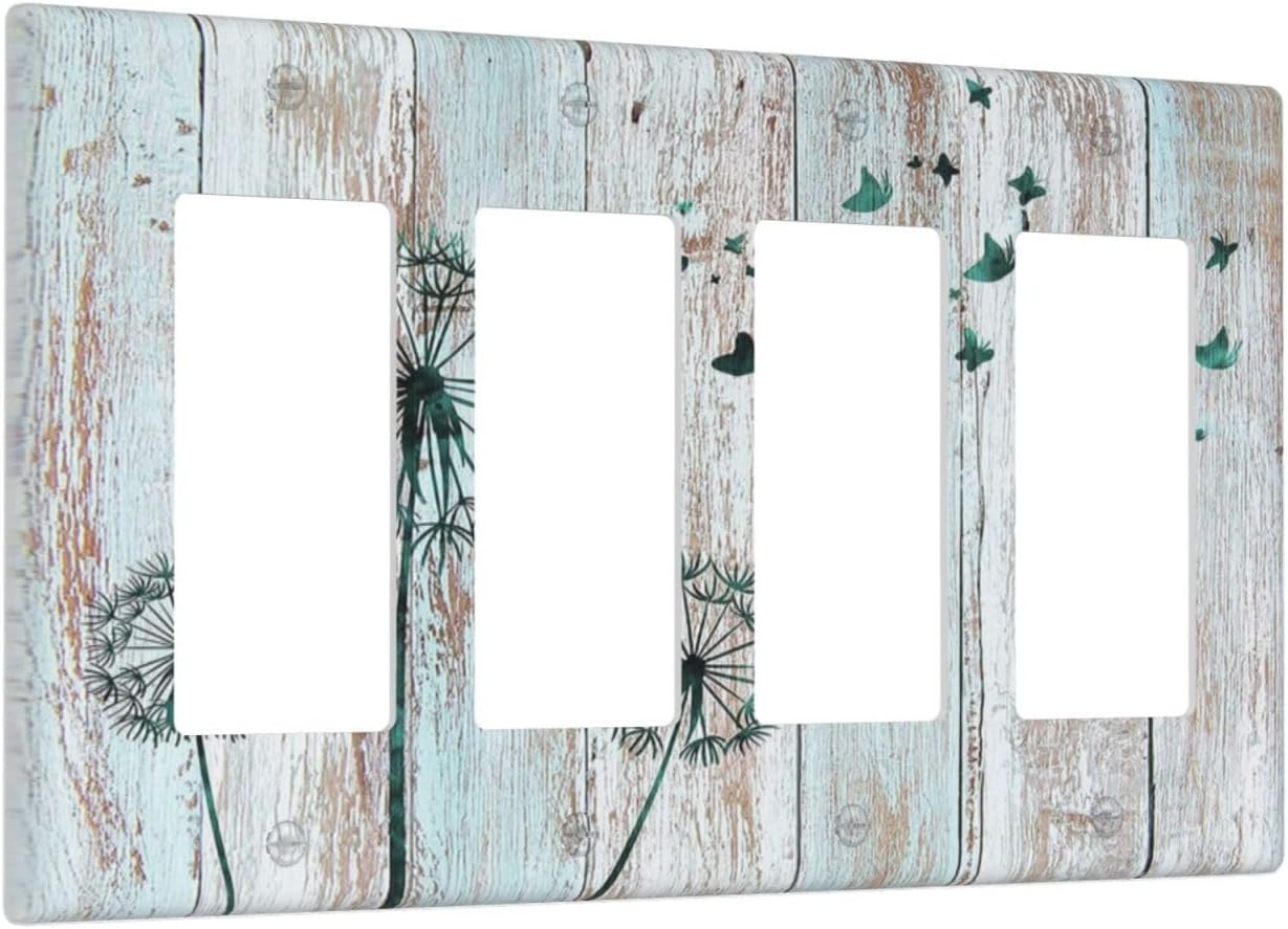 Sghxwp Decorative Outlet Covers Green Dandelion Watercolor Bird Retro ...