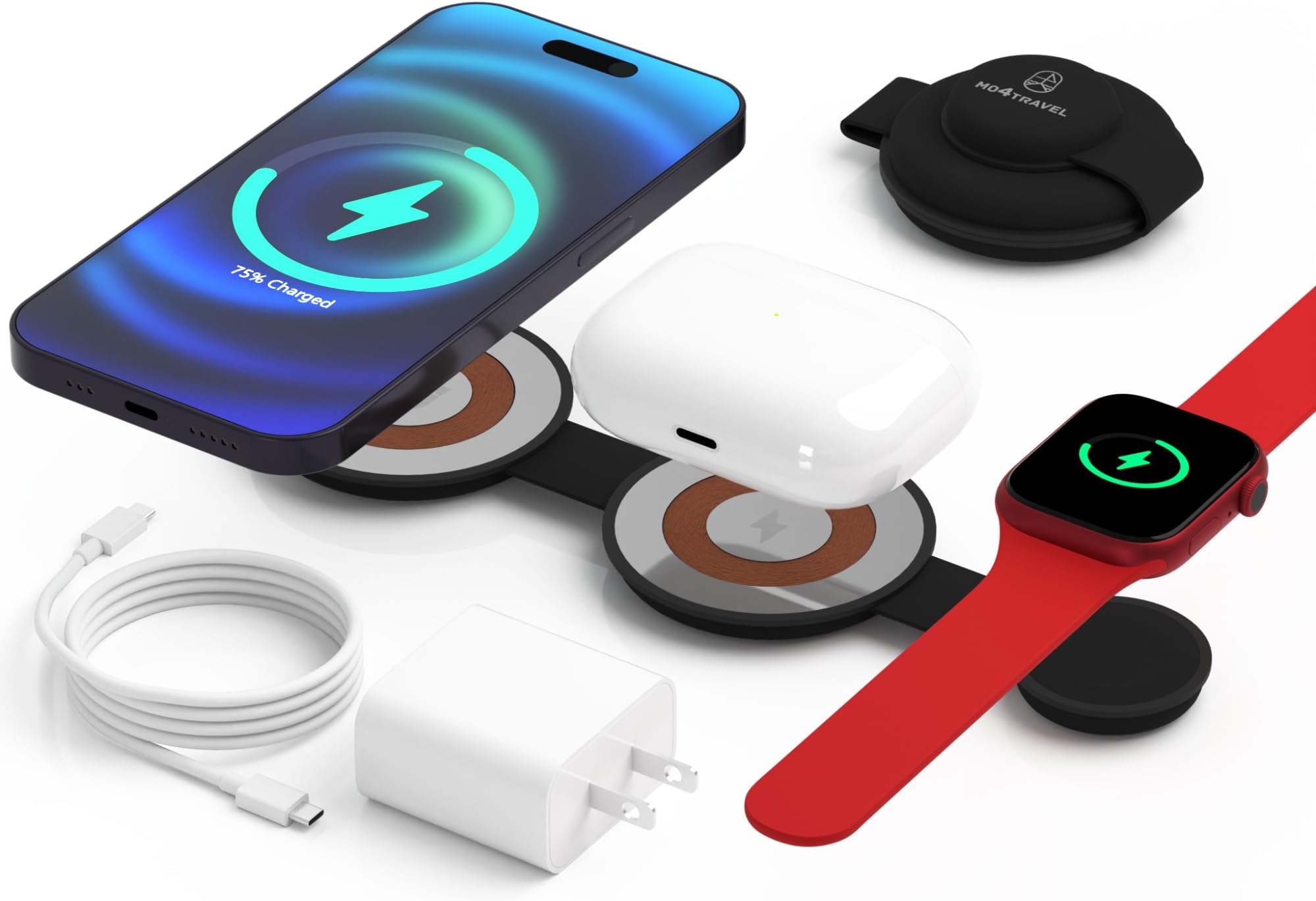 Amazon.com: 3 in 1 Wireless Charger for iPhone MagSafe Foldable ...