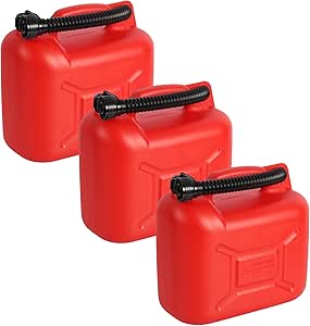 (Pack of 3) 10L Plastic Fuel Tank Cans – Durable Jerry Cans for Petrol ...