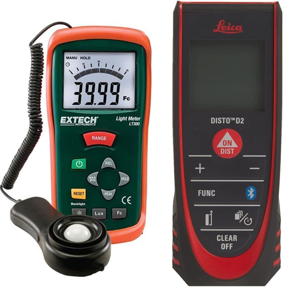 Amazon.com: Extech LT300 Light Meter & Leica 838725 DISTO D2 New 330ft ...