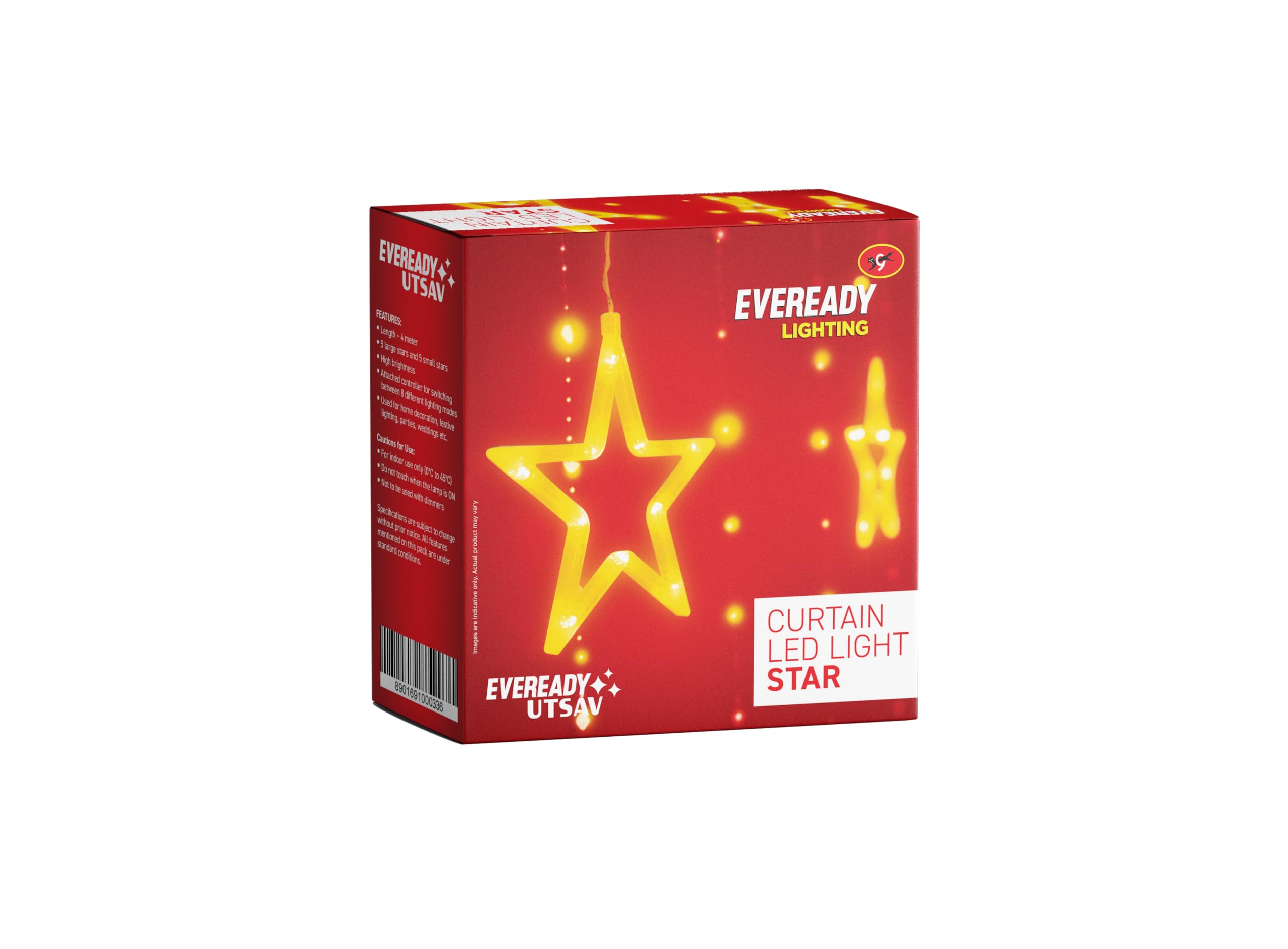 EVEREADY Curtain Star | Decorative and Festive Lighting | Attached ...