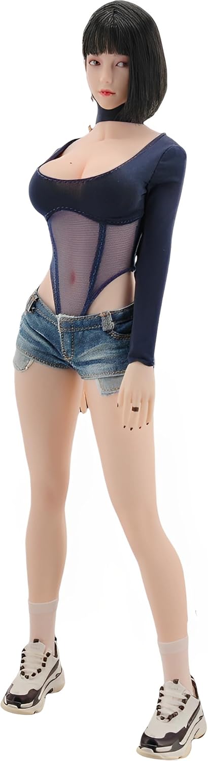 Amazon.co.jp: AIEK 1/6 フィギュア用 超柔軟性シームレス 猟奇素体 魔改素体 乳房魔改 2穴ディテール+上下ディテール ショートヘアのお姉さん 可動目 セット : ホビー