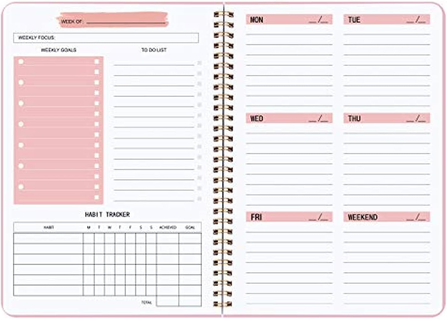 Weekly Planner Undated Organizer Book with To-Do List,Weely Goals,Habit ...
