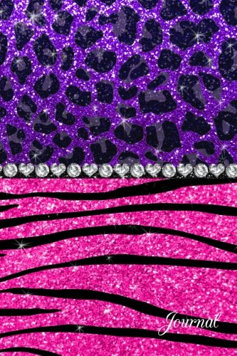 Amazon.com: Journal: Faux glitter purple leopard pink zebra stripes ...