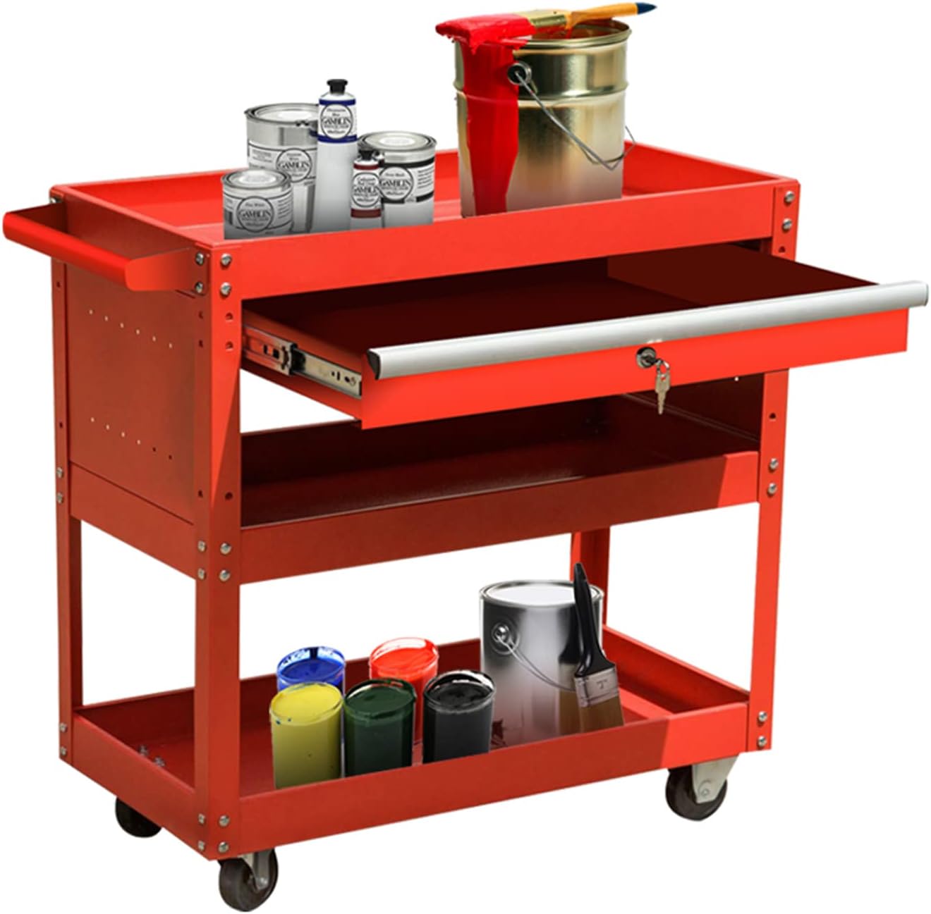 Amazon.com: 3-Tier Rolling Tool Cart with Wheels,High Capacity Utility ...