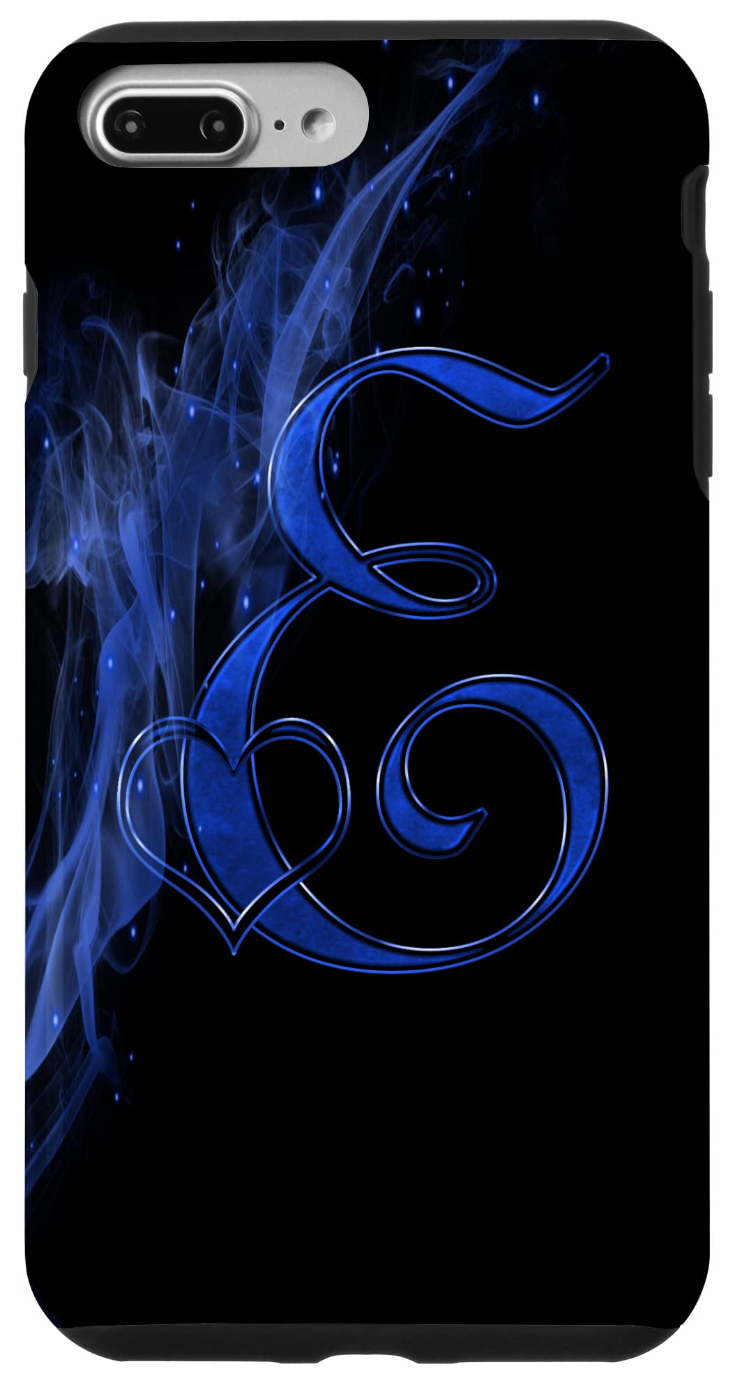 Letter E Blue Fire