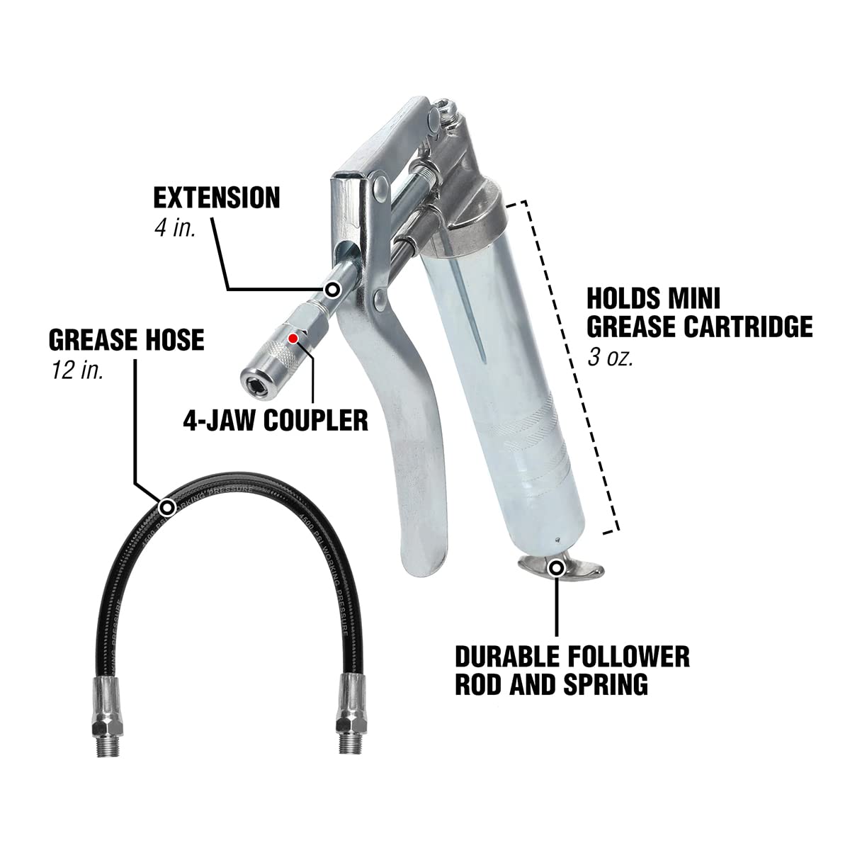Snapklik.com : Workforce Mini Grease Gun, For 3 Oz