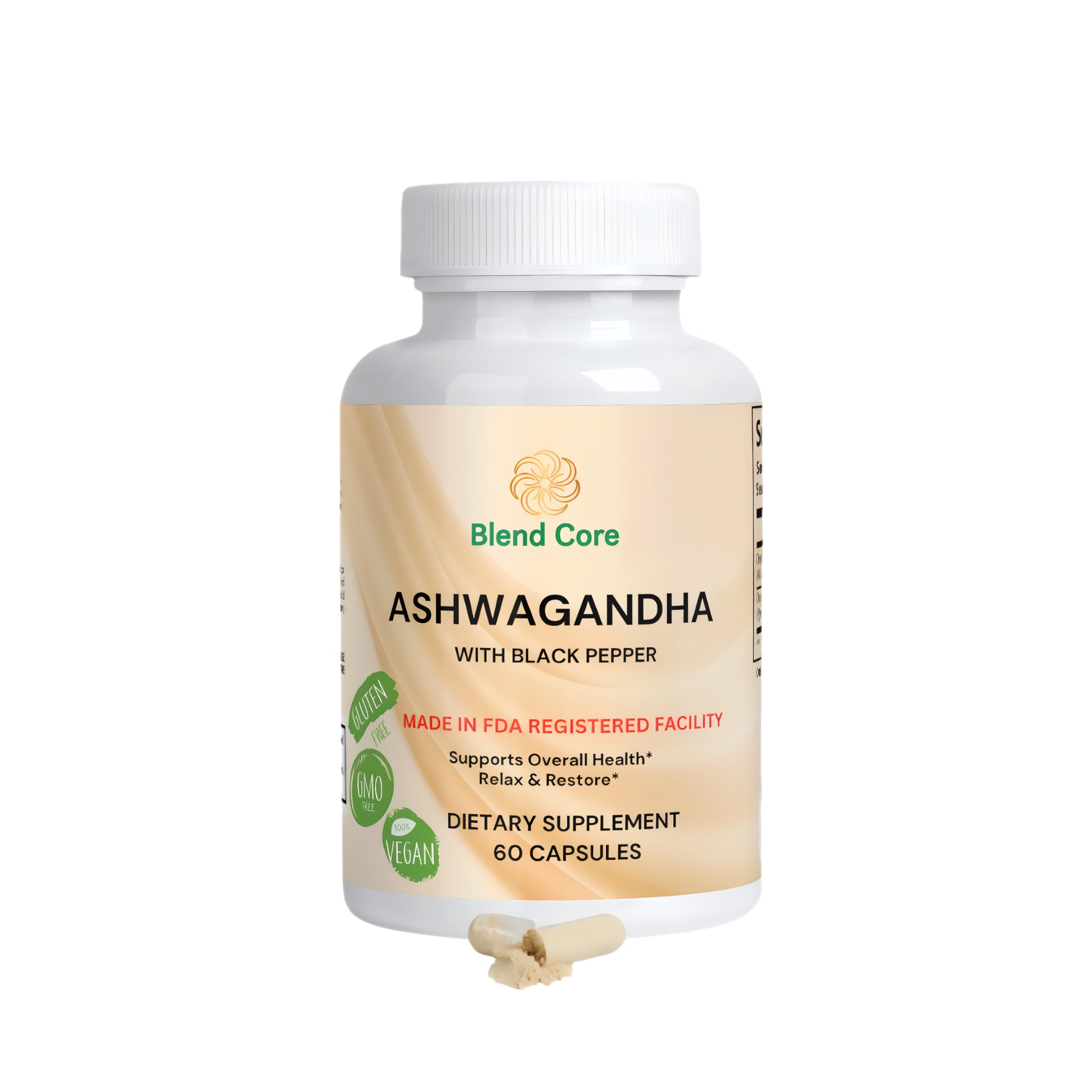 Amazon.com: Blend Core Ashwagandha with Black Pepper Ashwagandha ...