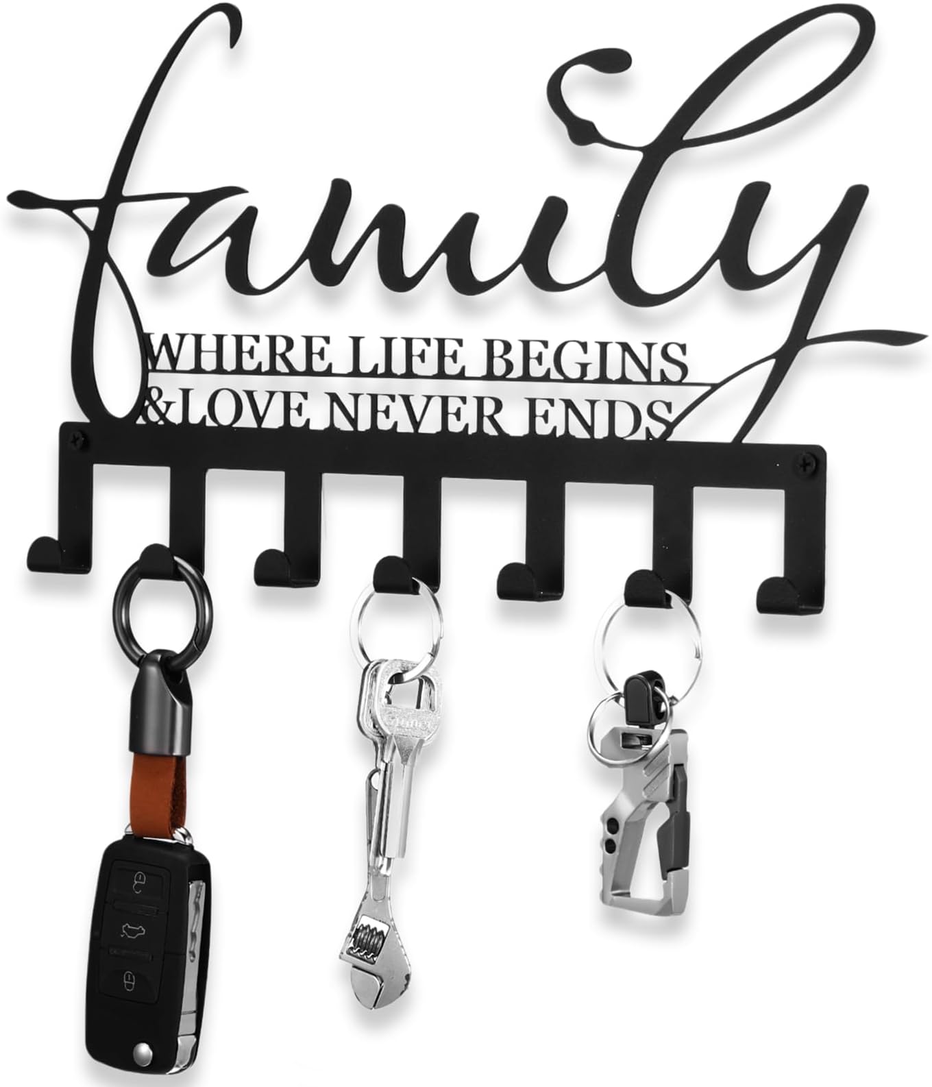 Amazon.com: Hicarer Family Key Holder Metal Hooks Decorative Hanger ...