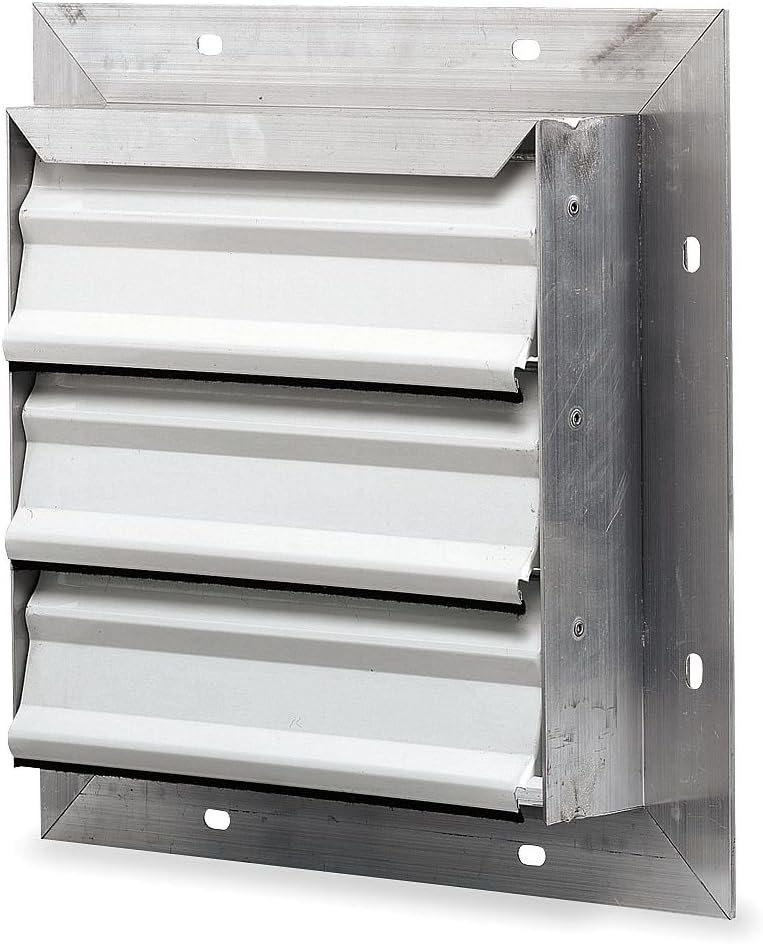 Dayton 10" Backdraft Damper/Wall Shutter, 10-1/2" x 10-1/2" Opening ...