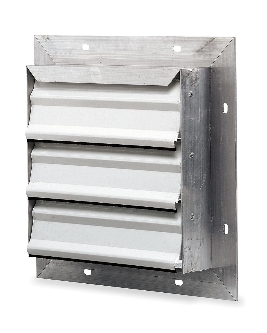 Dayton 16" Backdraft Damper / Wall Shutter, 16-1/2" x 16-1/2" Opening ...