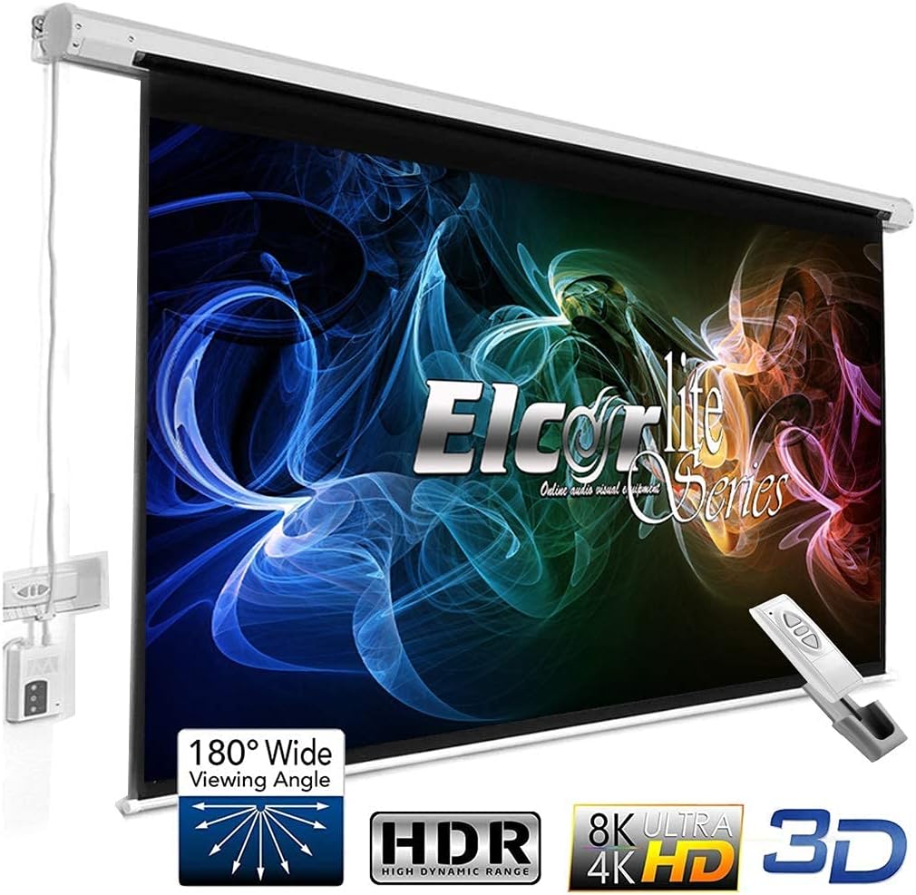 ELCOR lite Series Electric Motorized Projector Screen, 120-Inch ...