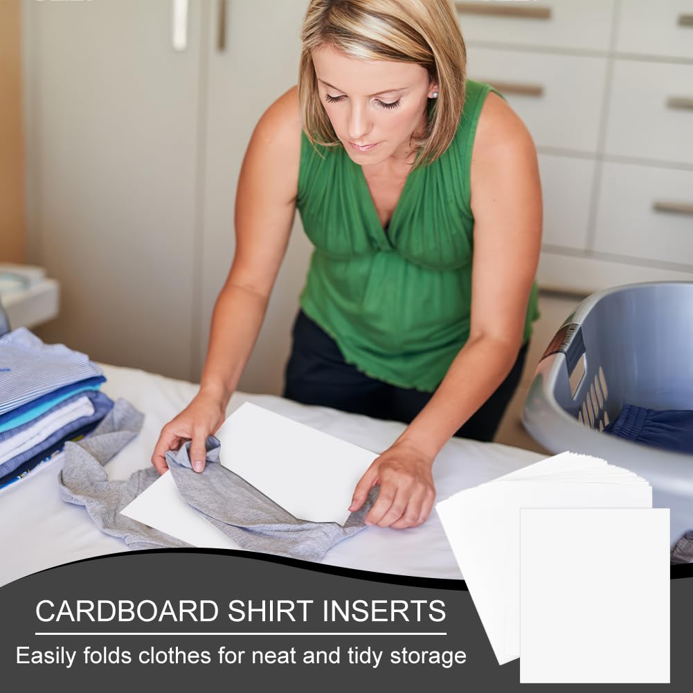 Snapklik.com : BENECREAT 30 PCS White Rectangle Cardboard Shirt Inserts