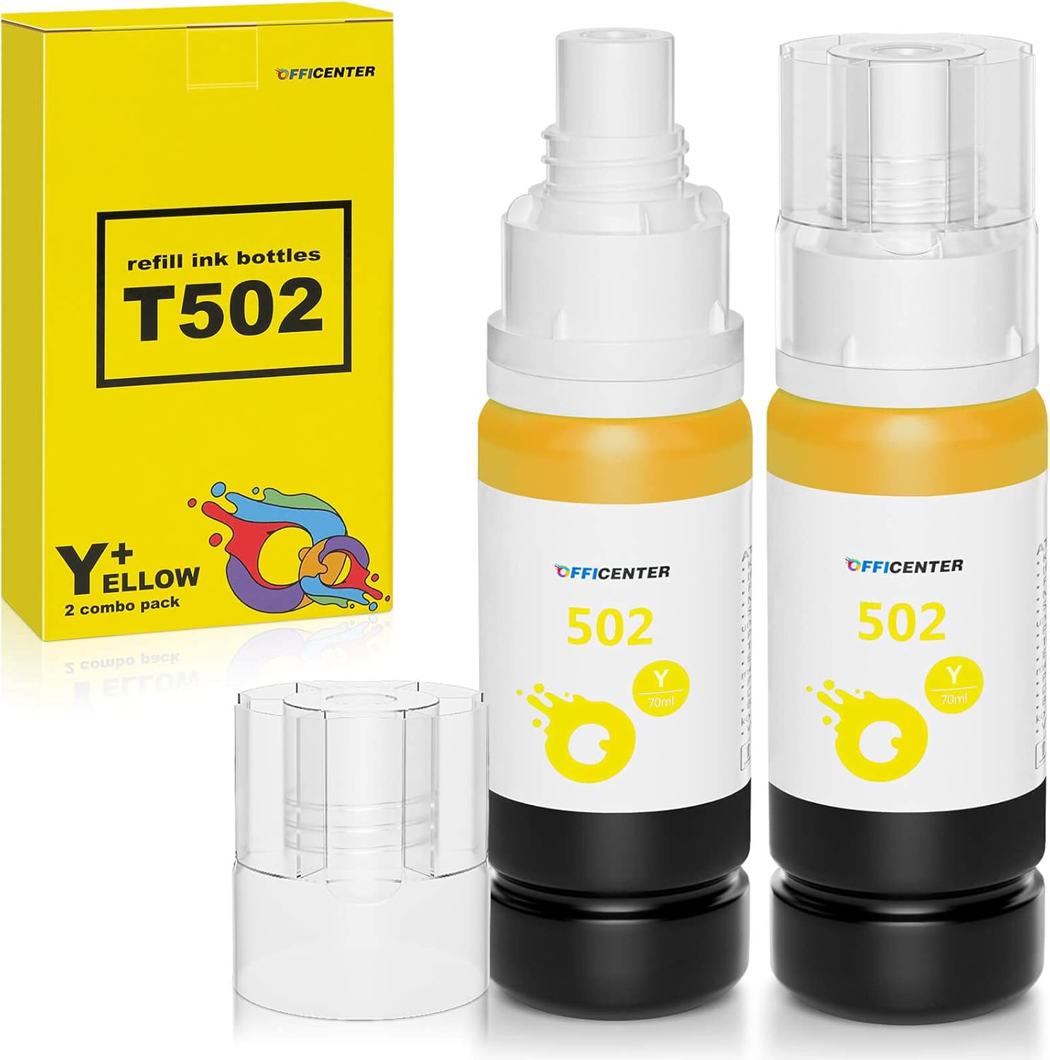 Amazon.com: OFFICENTER T502 502 Ink Refill Bottles Yellow for EcoTank ...