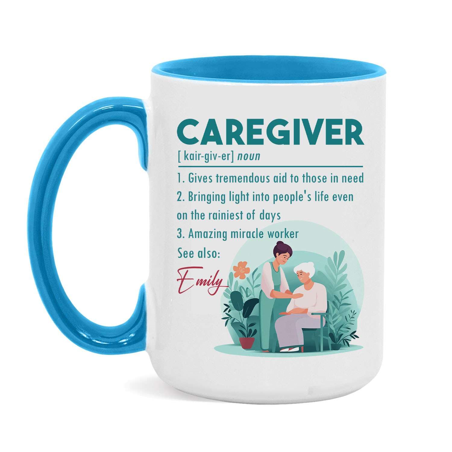 Amazon.com: Personalized Name Caregiver Definition Coffee Cup 11oz 15oz ...