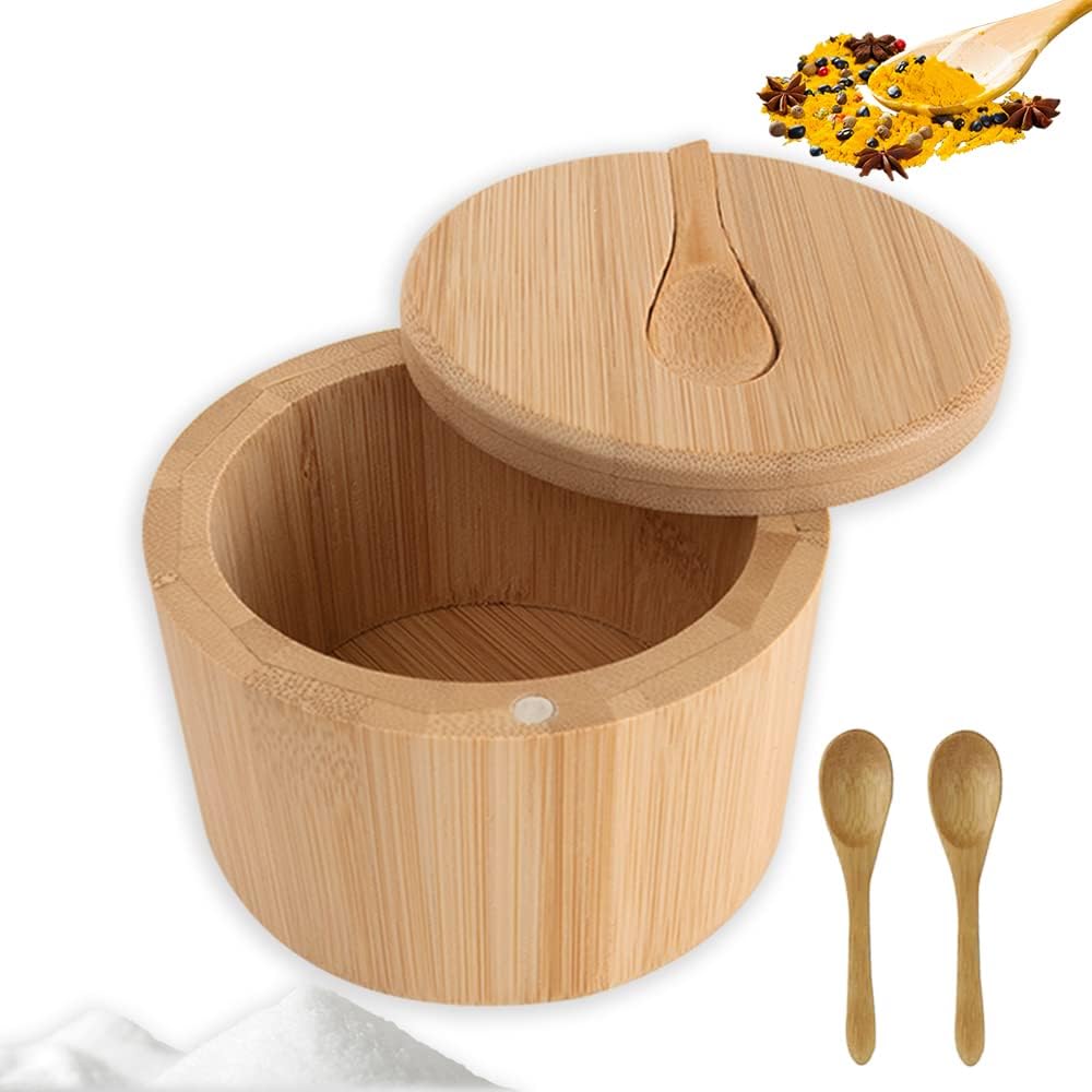Kaizen Casa Wooden Salt Boxes for Kitchen or Dining Room with Single ...