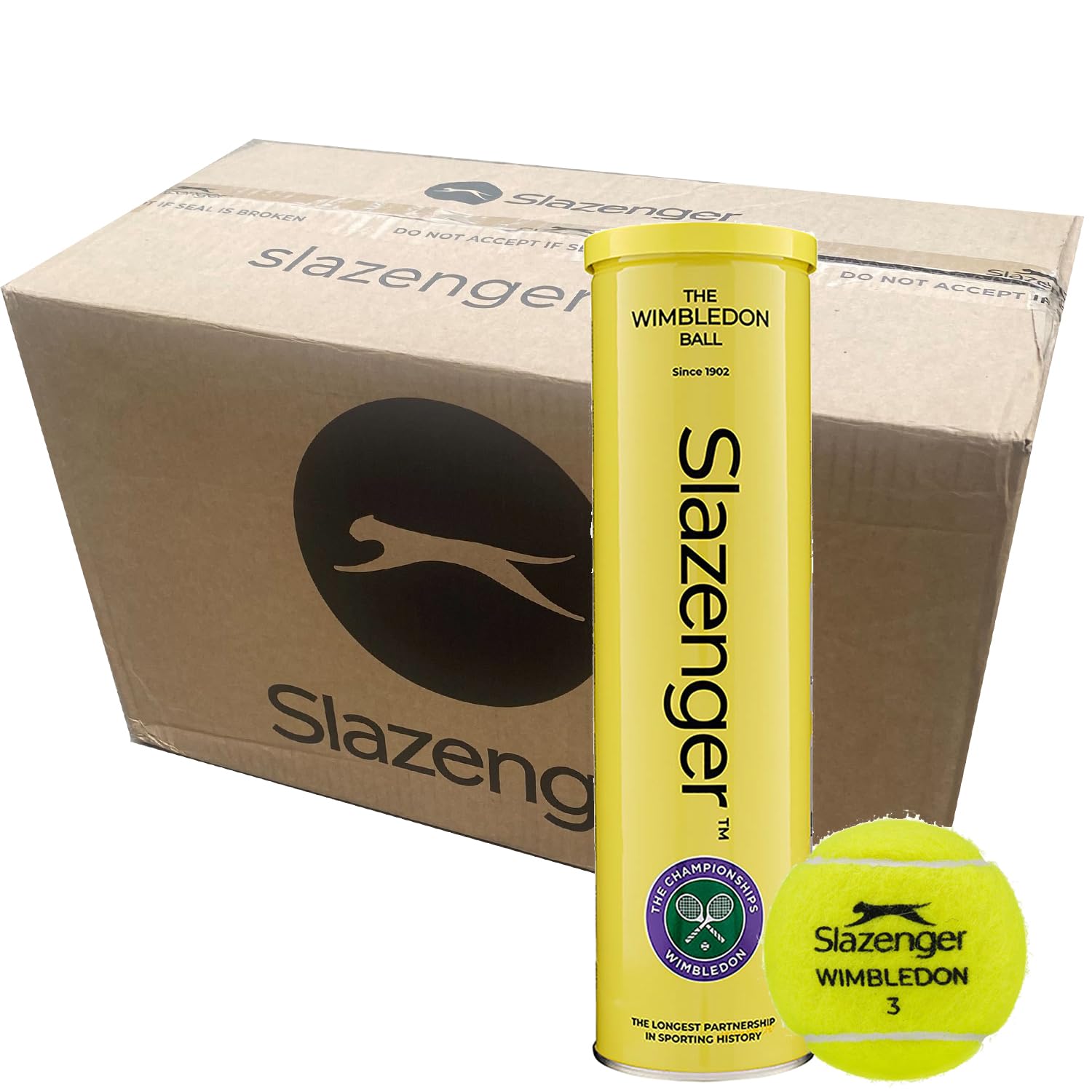 SLAZENGER WIMBLEDON TENNIS BALLS - 6 DOZEN - 18 X 4 BALL CANS : Amazon ...