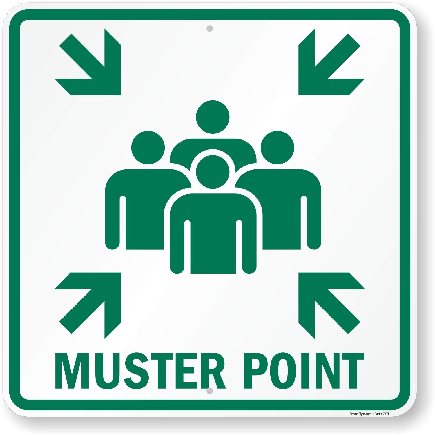 Amazon.com : SmartSign "Muster Point" Sign | 24" x 24" Aluminum, Made ...