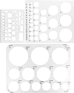 Rulers with Circle Stencils, Drawing Stencil, Gjinxi Ovals, Set of 2 ...
