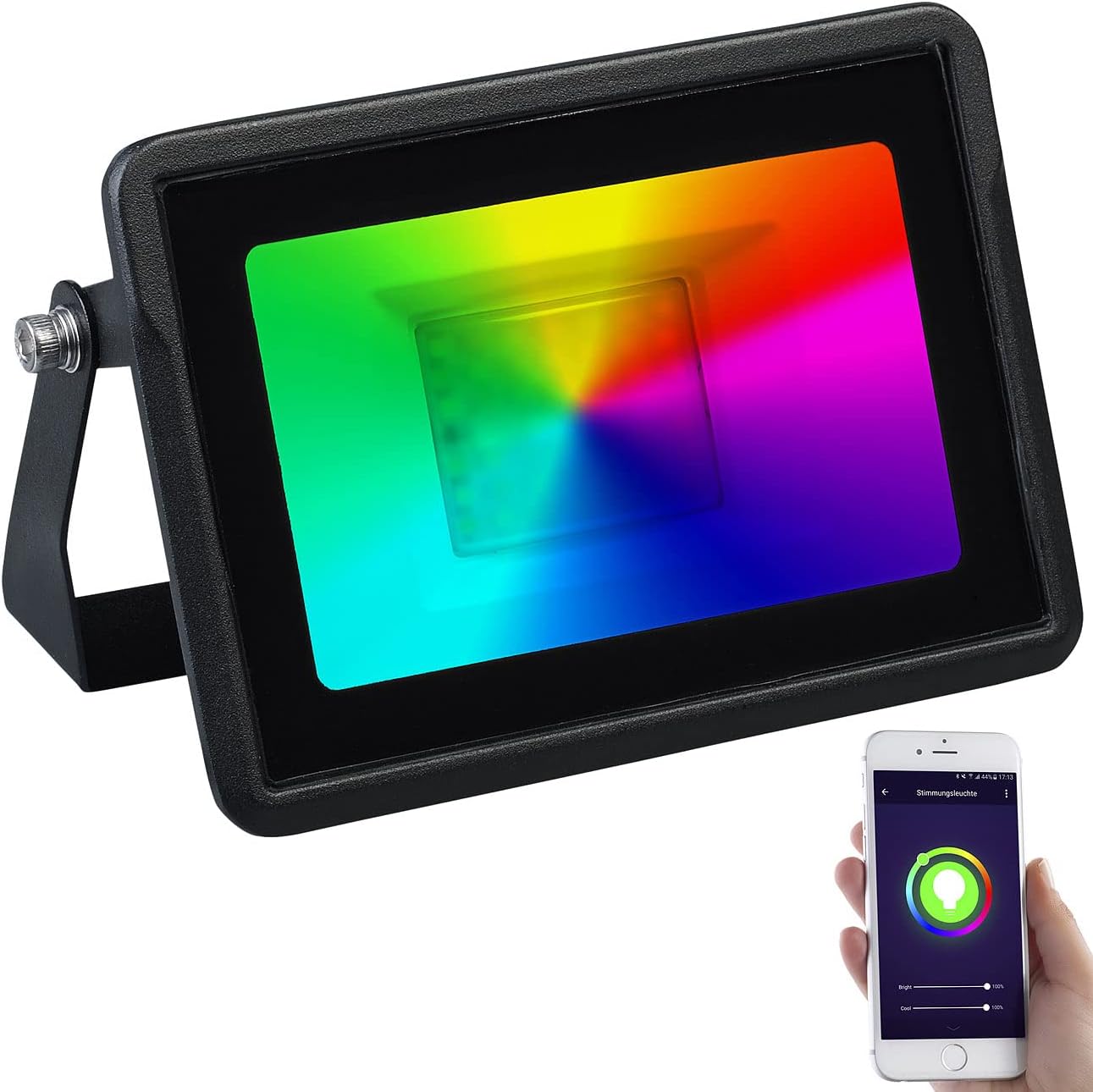 Luminea Home Control LED Fluter: WLAN-RGB-CCT-Fluter, App ...