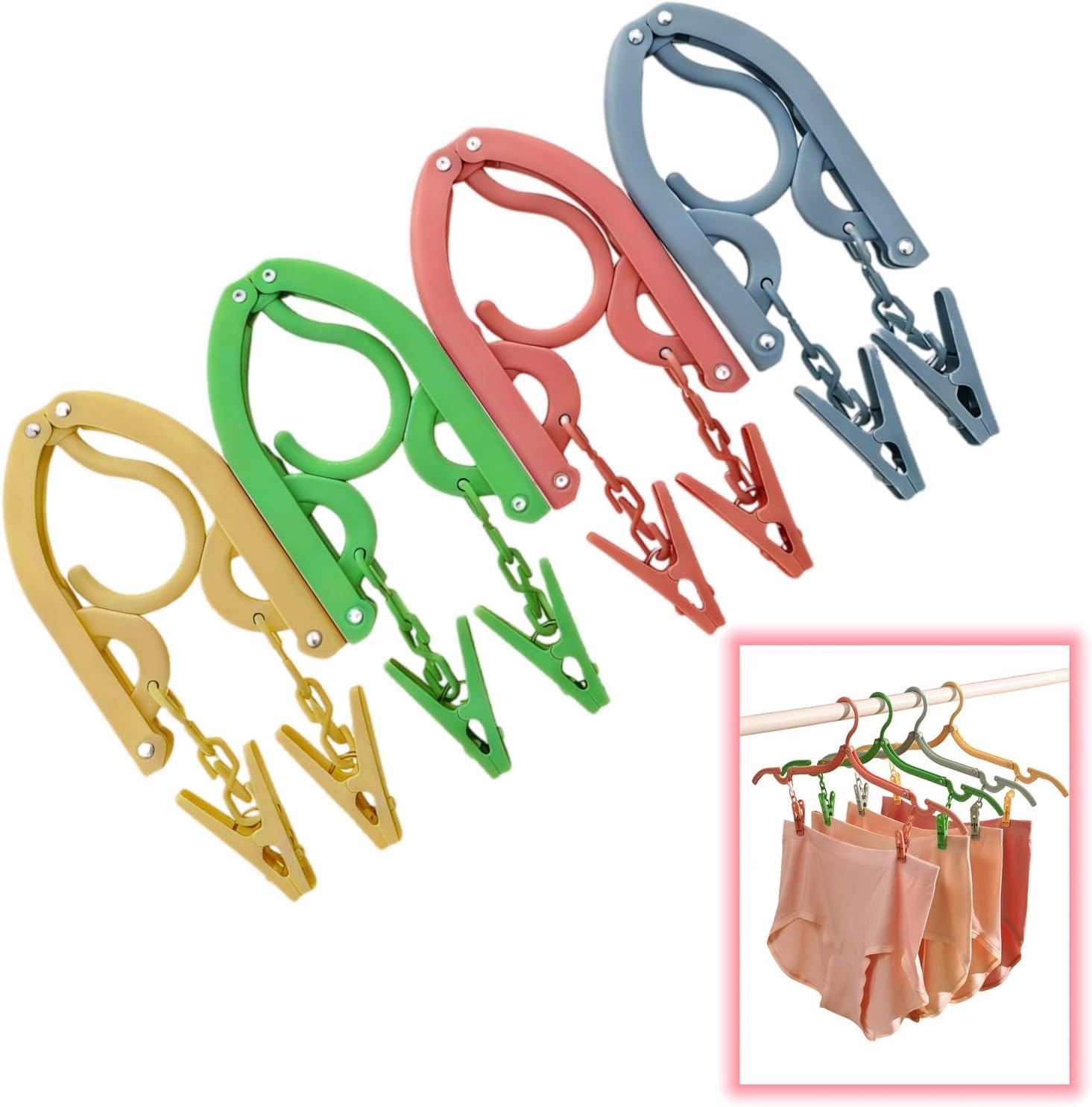 Amazon.com: Foldable Hangers 4 Pack - Travel Hangers Collapsible Space ...