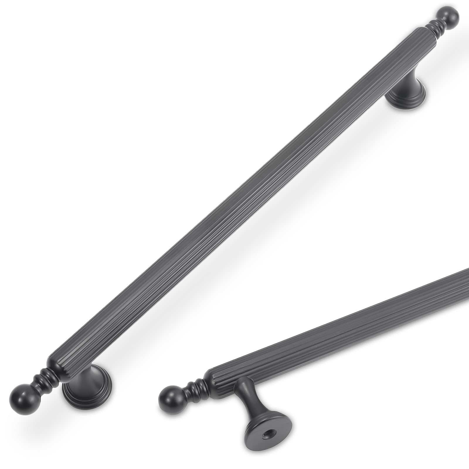 COTYKILEY 10 Pack 7.5 Inch(192mm) Matte Black Cabinet Handles Black Kitchen Cabinet Pulls ...