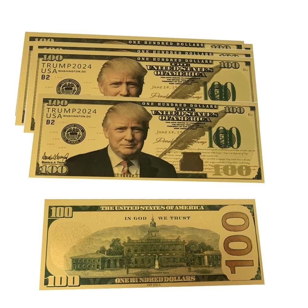 Amazon.com: 10pcs Donald Trump 5000 Dollar Bills, 24kt Gold Plated Bank ...