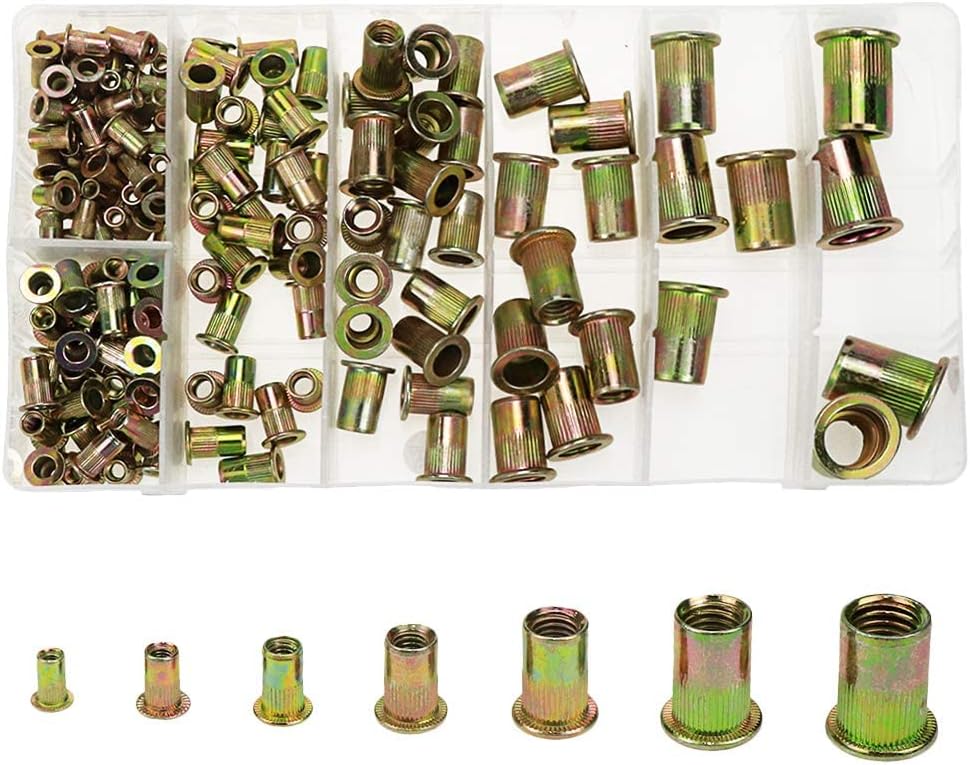 Amazon.com: Zkenyao-Rivet Nut 165pcs Box Carbon Steel Rivet Nuts M3 M4 ...