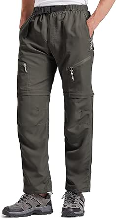 Pantalones de senderismo para hombre, convertibles, de secado rápido ...