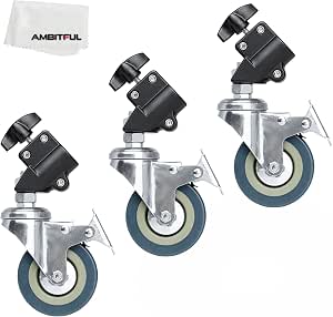 Amazon.com : AMBITFUL 3X Light Stand Wheels Install Diameter of 22mm ...