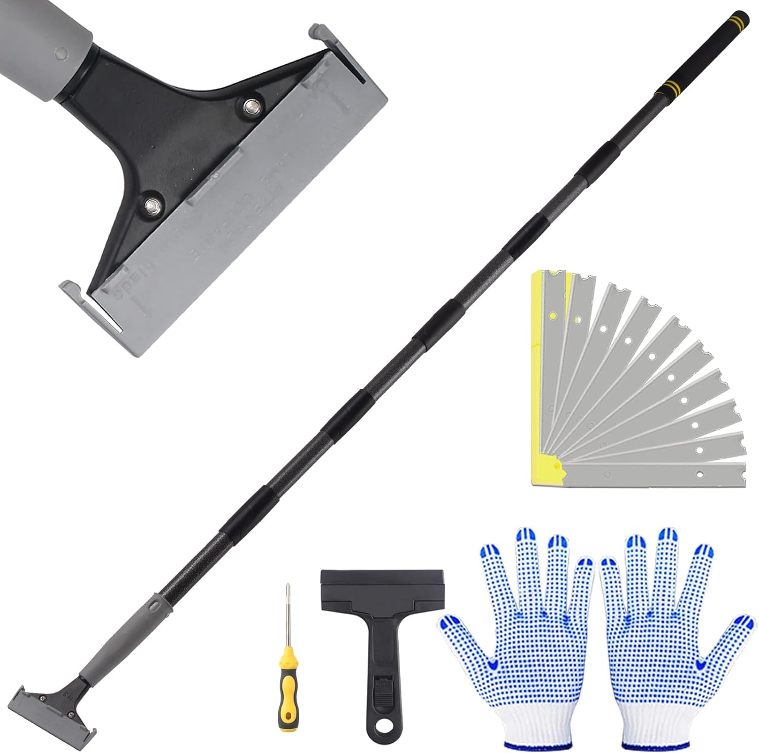 Amazon.com: Frebuta Floor Scraper Long Handle,16 to 90In 4 inch Heavy ...