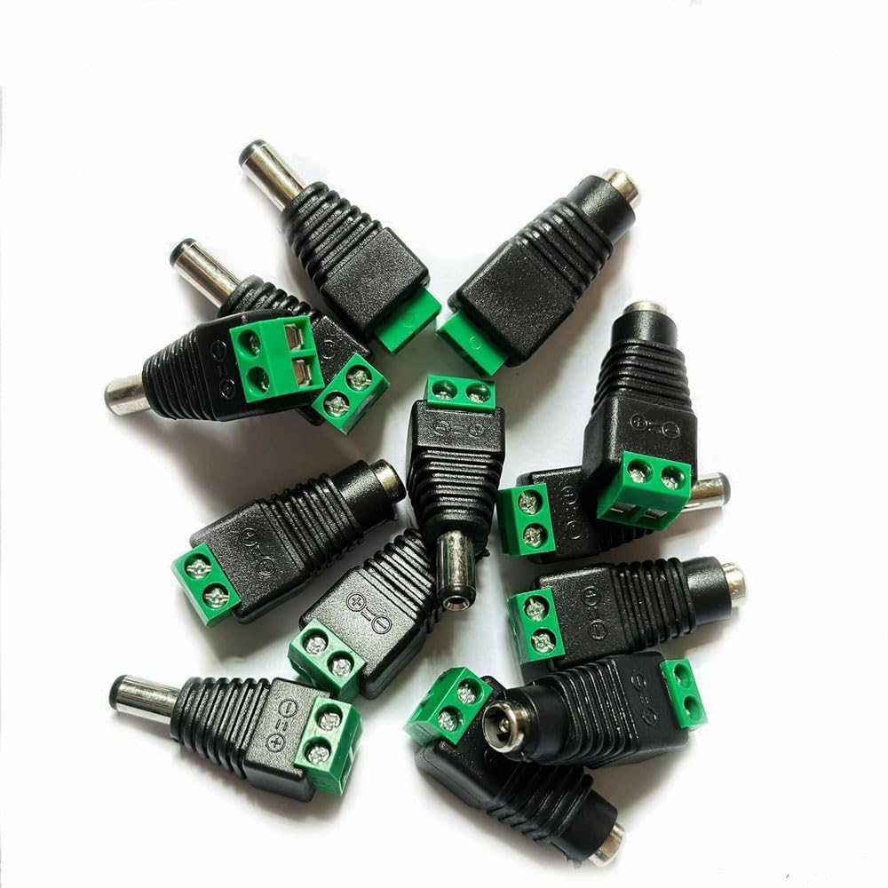 Snapklik.com : Thsinde 5 Pairs 12V DC Power Connector, Male Female 5 ...