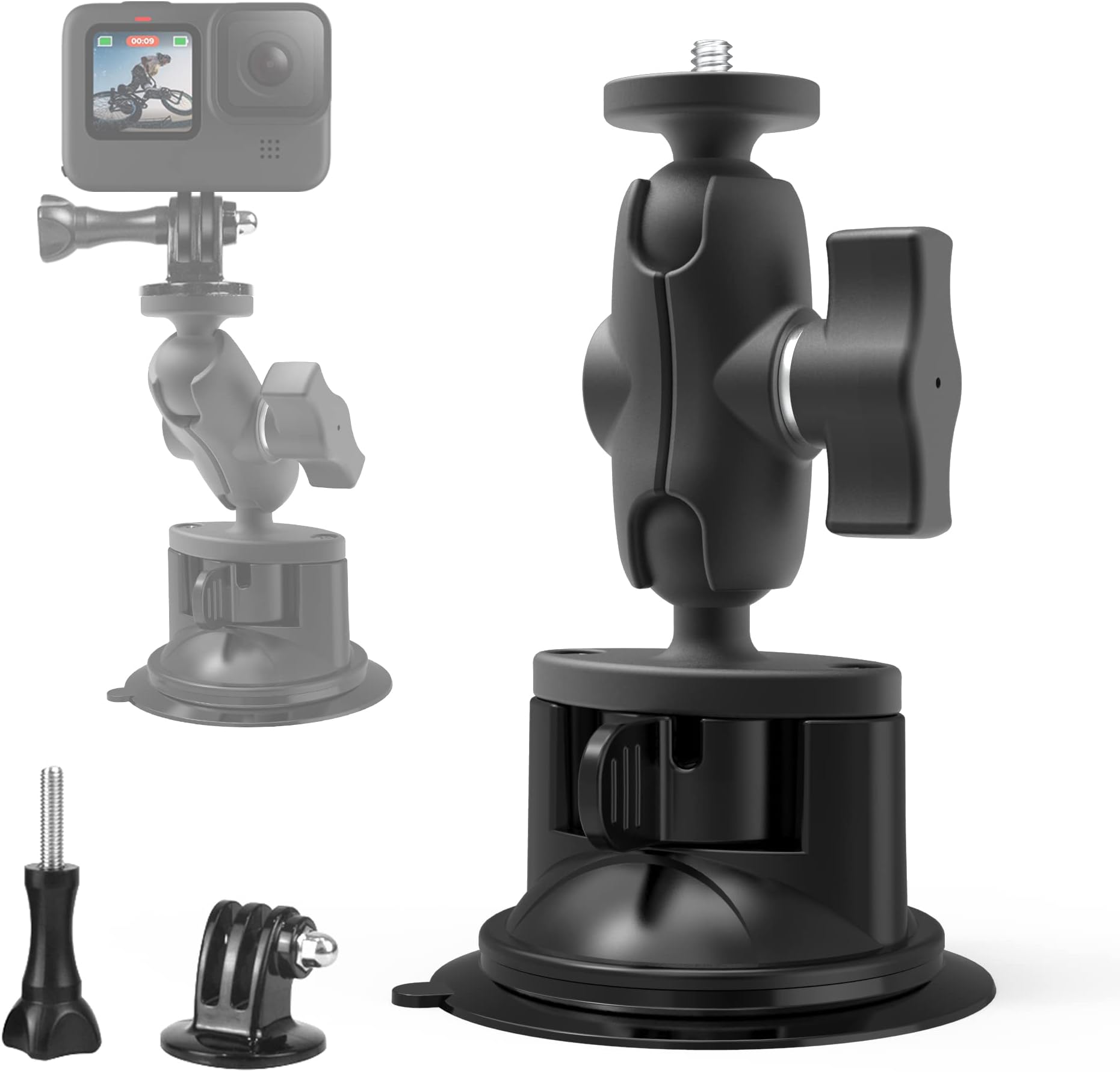 SMALLRIG Double-Layer Suction Cup Mount for Action Camera, Car Mount w ...