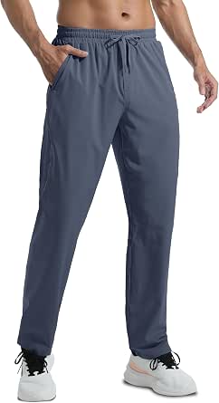 Amazon.com: BALWUKO Men's Lightweight Sweatpants with Pockets Quick Dry ...