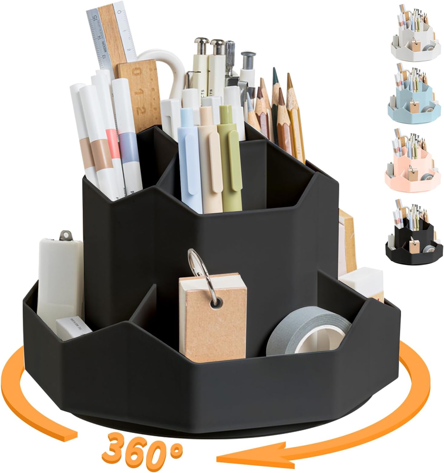 Amazon.com: Officemate Rotary Organizer, Recycled, Black (26250 ...