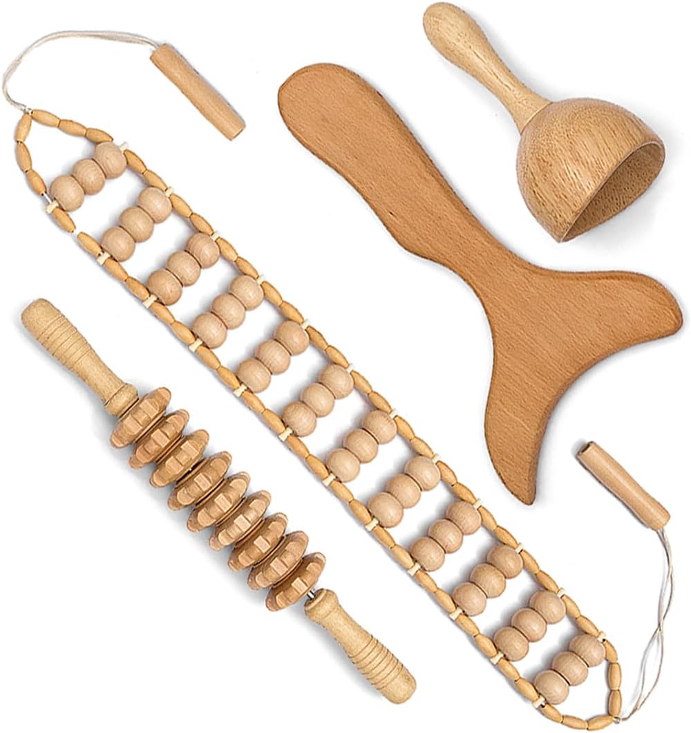 Amazon.com: 4 Pack Wood Therapy Massage Tools for Lymphatic Drainage ...