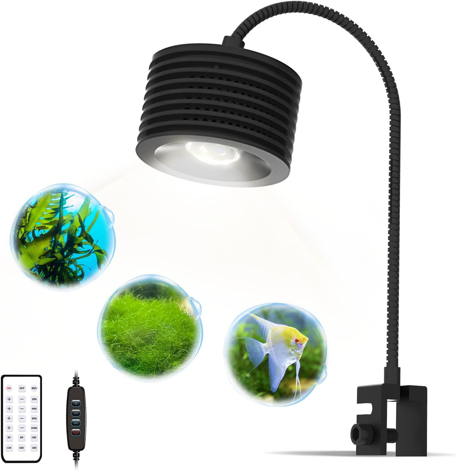 Lominie LED Aquarium Light, 4 Channels Dimmable Plant Tank Light with ...