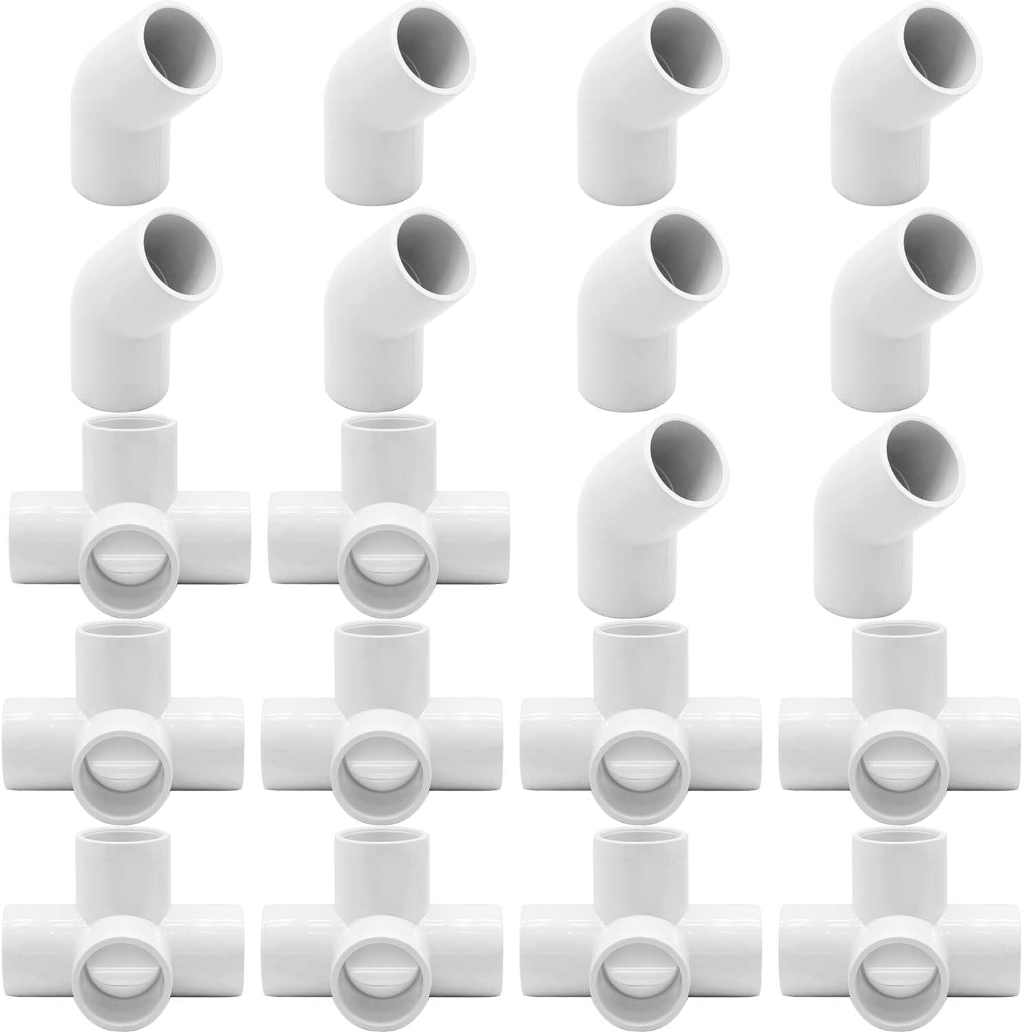 Amazon.com: YSIL PVC Fittings Elbow Furniture Grade Connector 2 Way 45 ...