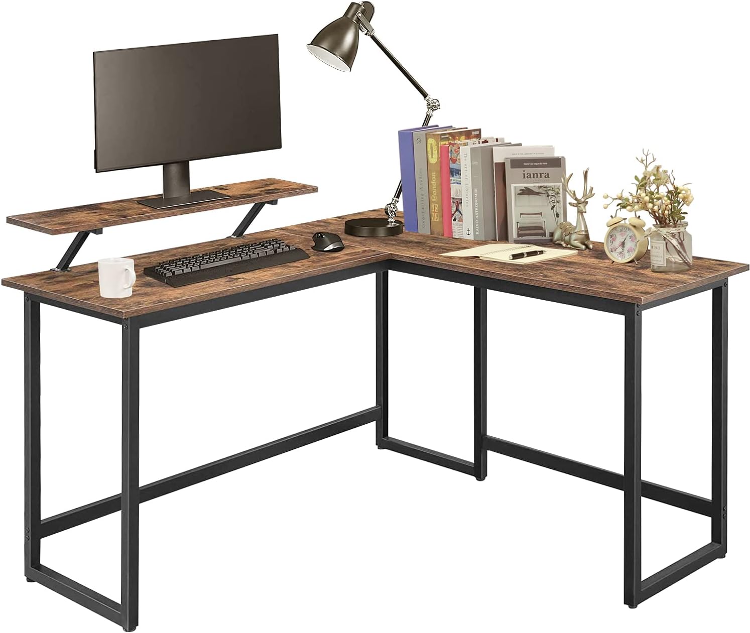 Amazon.com: dreamlify L Shape Computer Desk - Spacious 55 inch Corner ...