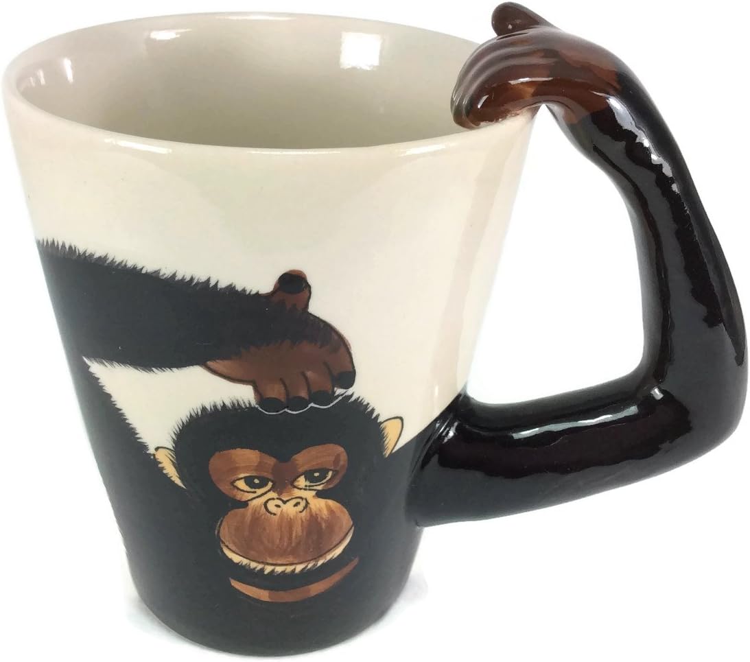 Amazon.com | Mug Monkey Chimpanzee Enamel Cartoon Painted Milk Glass ...