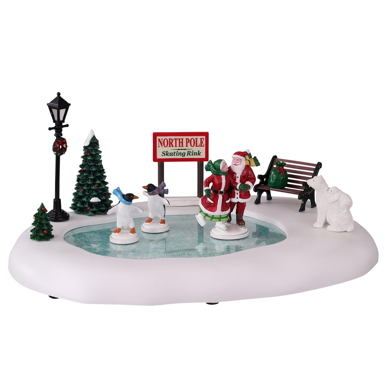 Snapklik.com : Lemax Christmas Village North Pole Skating Rink Battery ...