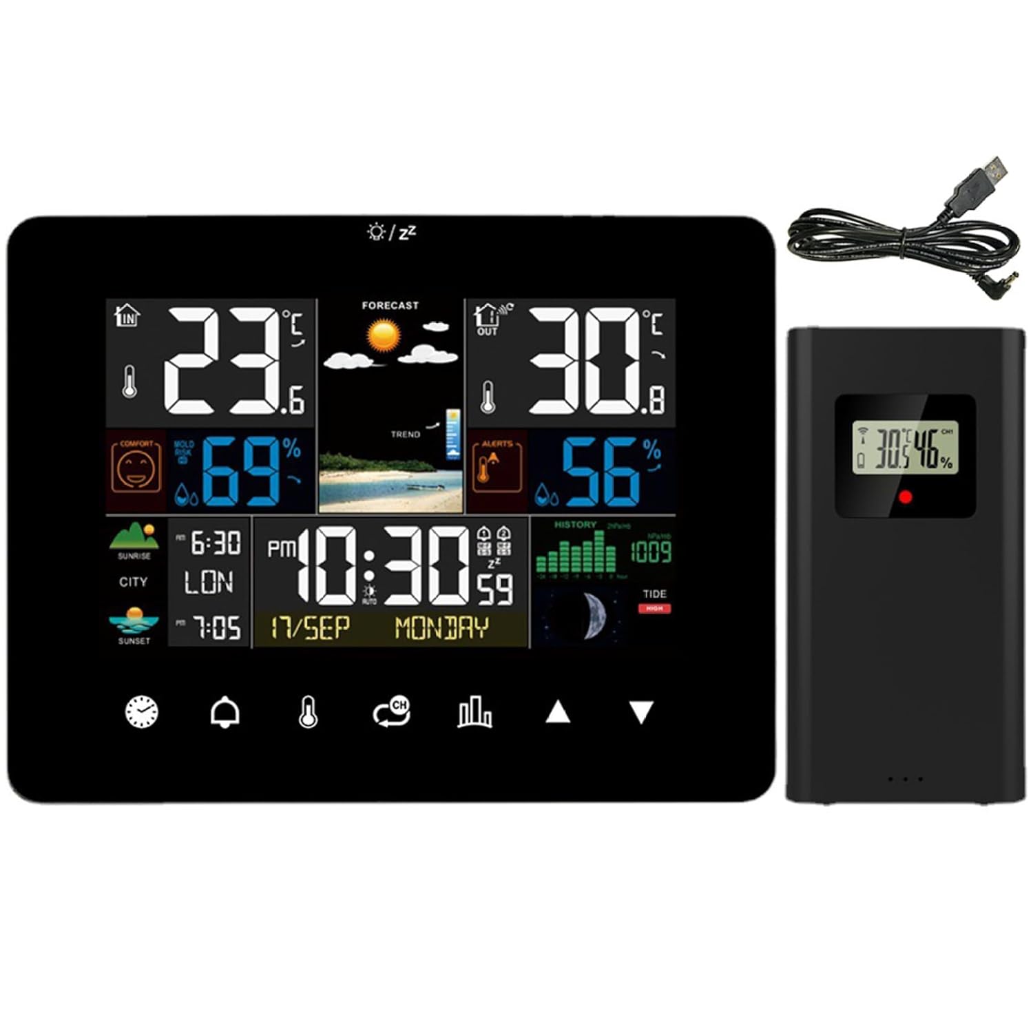 Wireless Thermometer Outdoor, Weather Station with Sensor Digital USB ...