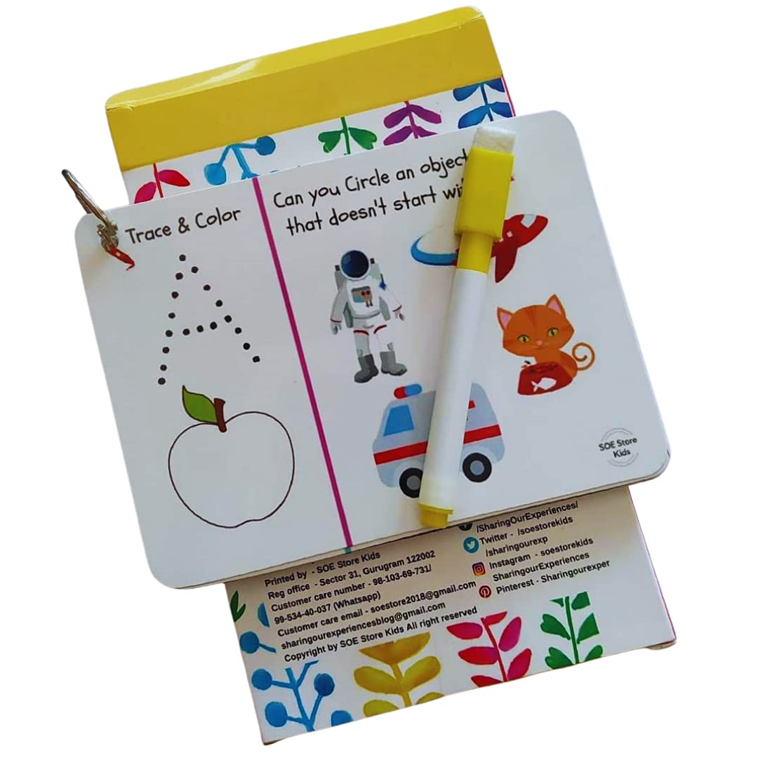 Buy SOE Store Kids Capital Reusable Alphabet TRACING ABC Flash Cards ...
