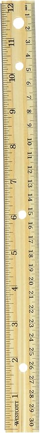 Amazon.com : Westcott Hole Punched Wood Ruler English and Metric with ...