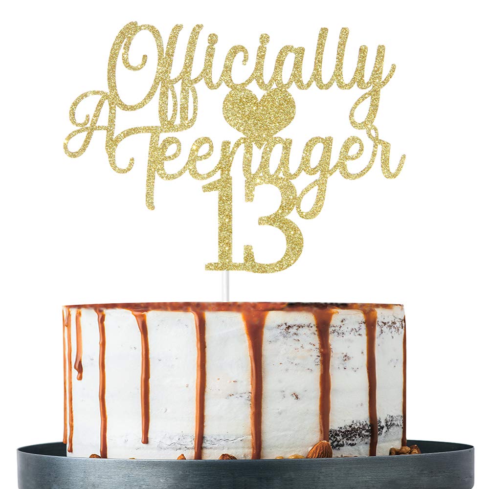 Buy Gold Officially A Teenager 13 Cake Topper 13th Birthday Cake buy-gold-officially-a-teenager-13-cake-topper-13th-birthday-cake