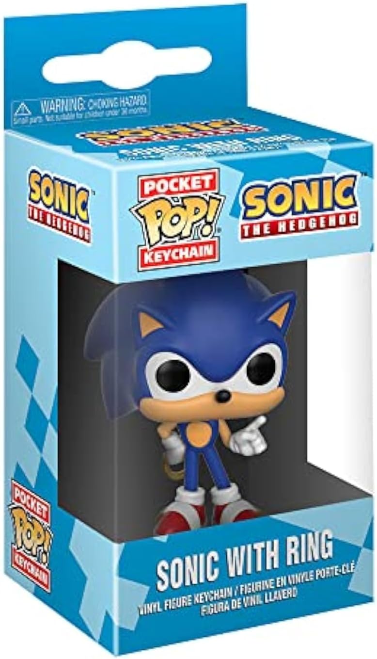Amazon.com: Funko Pop! Keychain: Games - Sonic with Ring Collectible ...