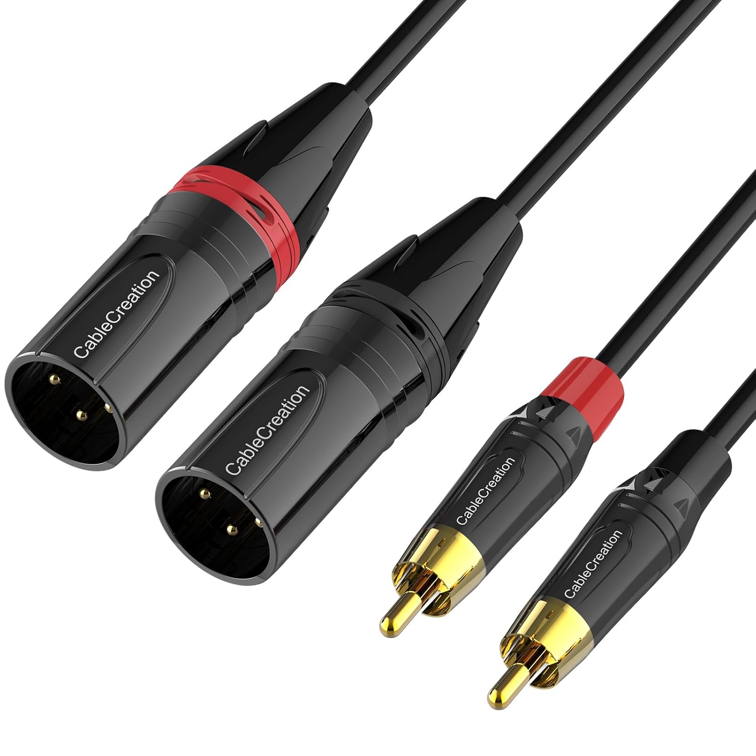 CableCreation Dual RCA to Dual XLR Cable 3.3ft, Bidirectional 2 XLR to ...